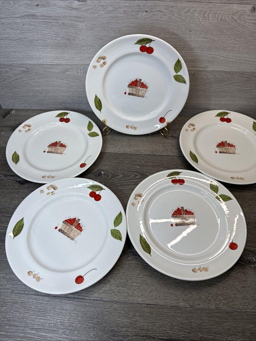 Vintage JOHNSON BROTHERS England Cerise 10-1/8” Dinner Plates ~set of 5 ...