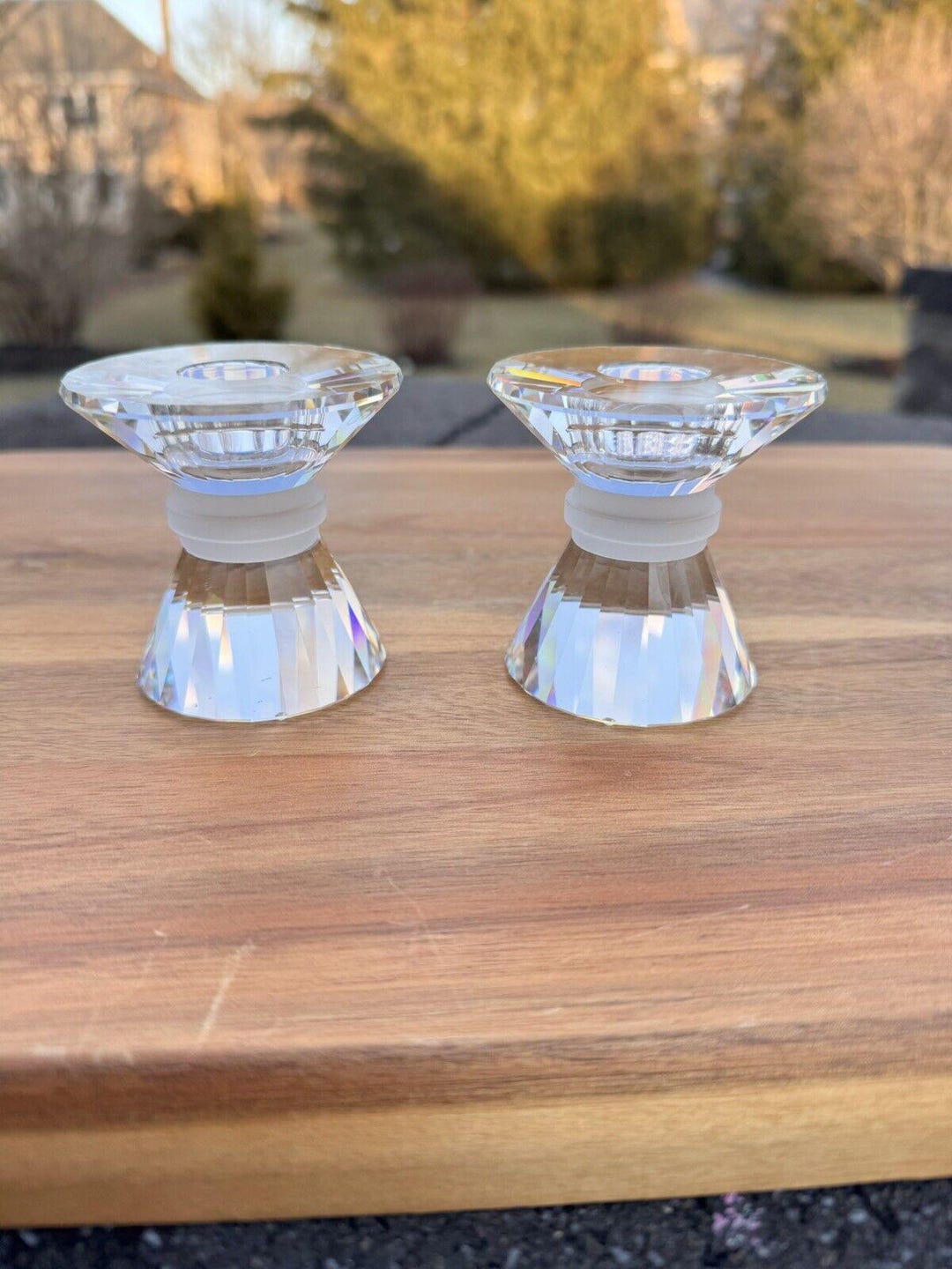 Swarovski Crystal Candle Holder Neo Classic Small H 2 5 8 xd2 5 8 set Swarovski Crystal Candle Holder Neo Classic Small H 2 5 8 xd2 5 8 set
