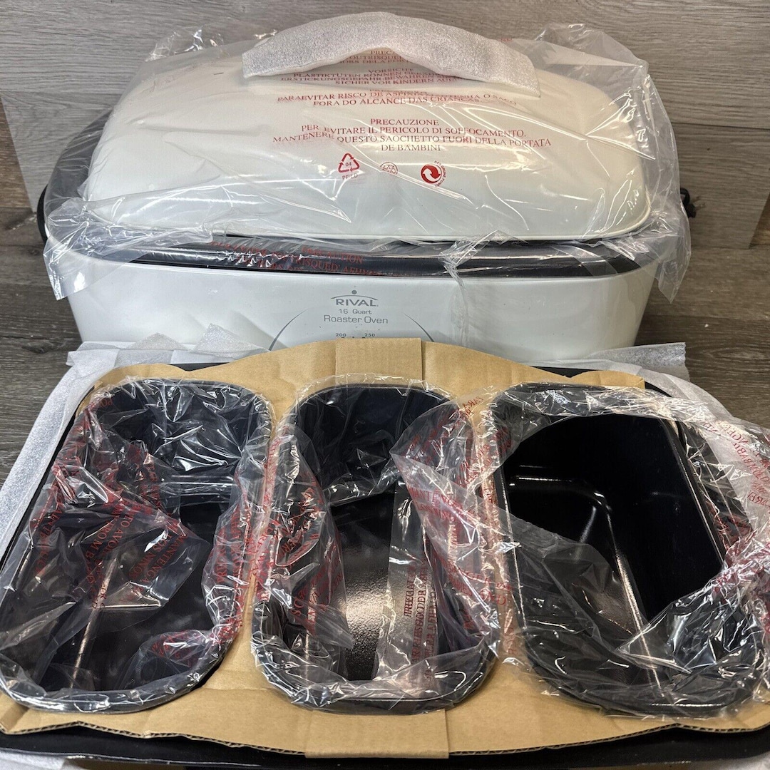 Rival 16 Quart Roaster Turkey Oven With 3 Buffet Server Model Ro162~new ...