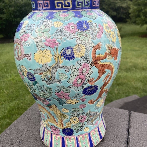 Chinese Dragon Vase - Etsy