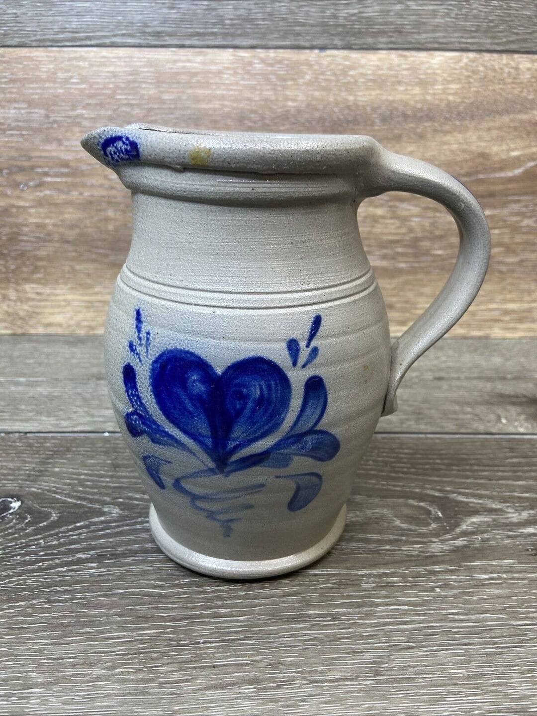 ROWE POTTERY WORKS 6.75” Tall Pitcher with Heart design - Etsy