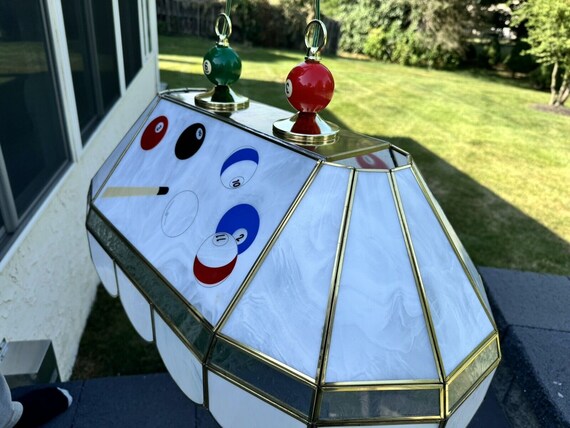 Vintage stained glass pool table light store