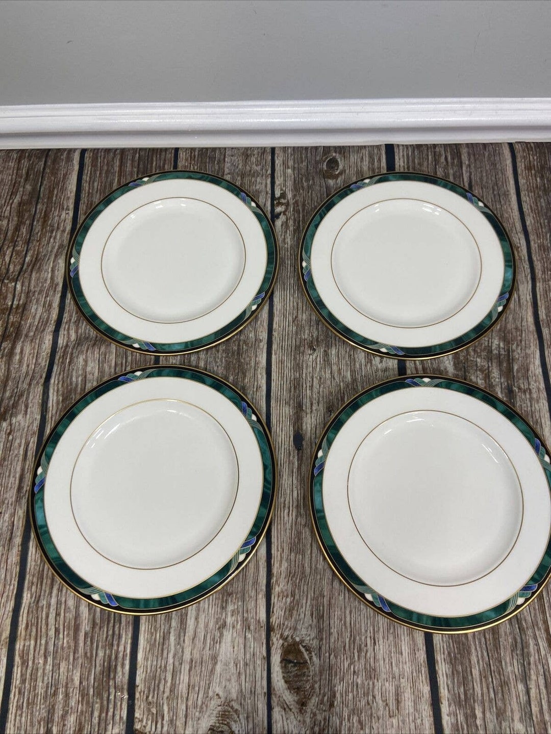 Set of 4 LENOX Kelly Salad Plates 8.25 Debut Collection Gold Trim W ...