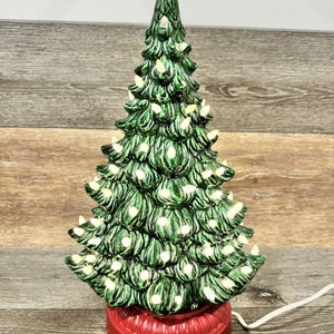 Vintage Ceramic Christmas Tree 16 Oval Shaped With Round Base - Etsy