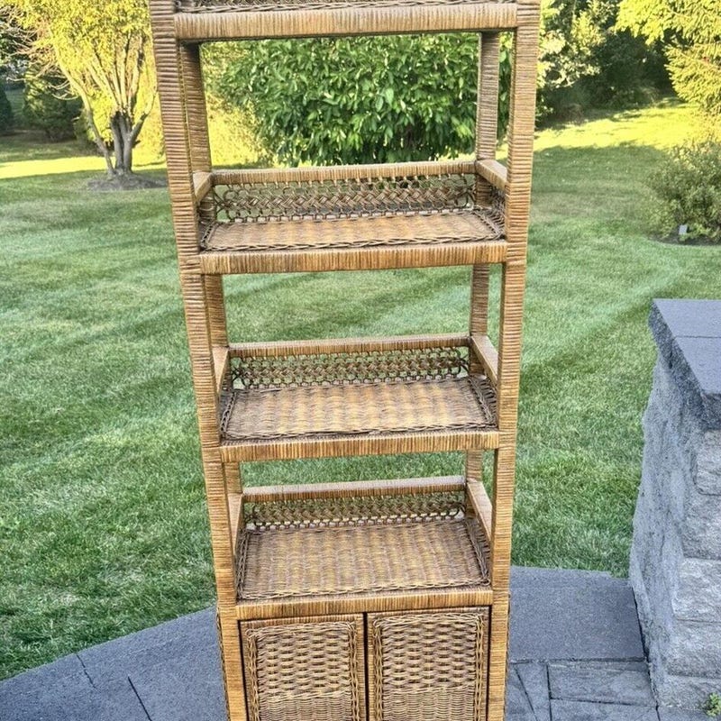 Rattan Shelf Bookcase - Etsy