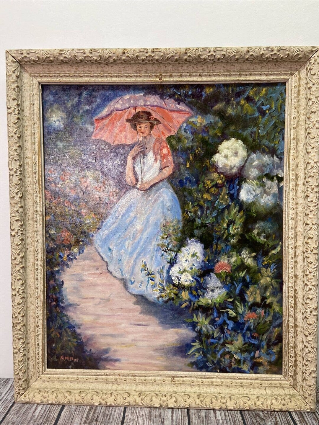 Original Garden Stroll Acrylic/oil Painting on Canvas Artist Signed ...