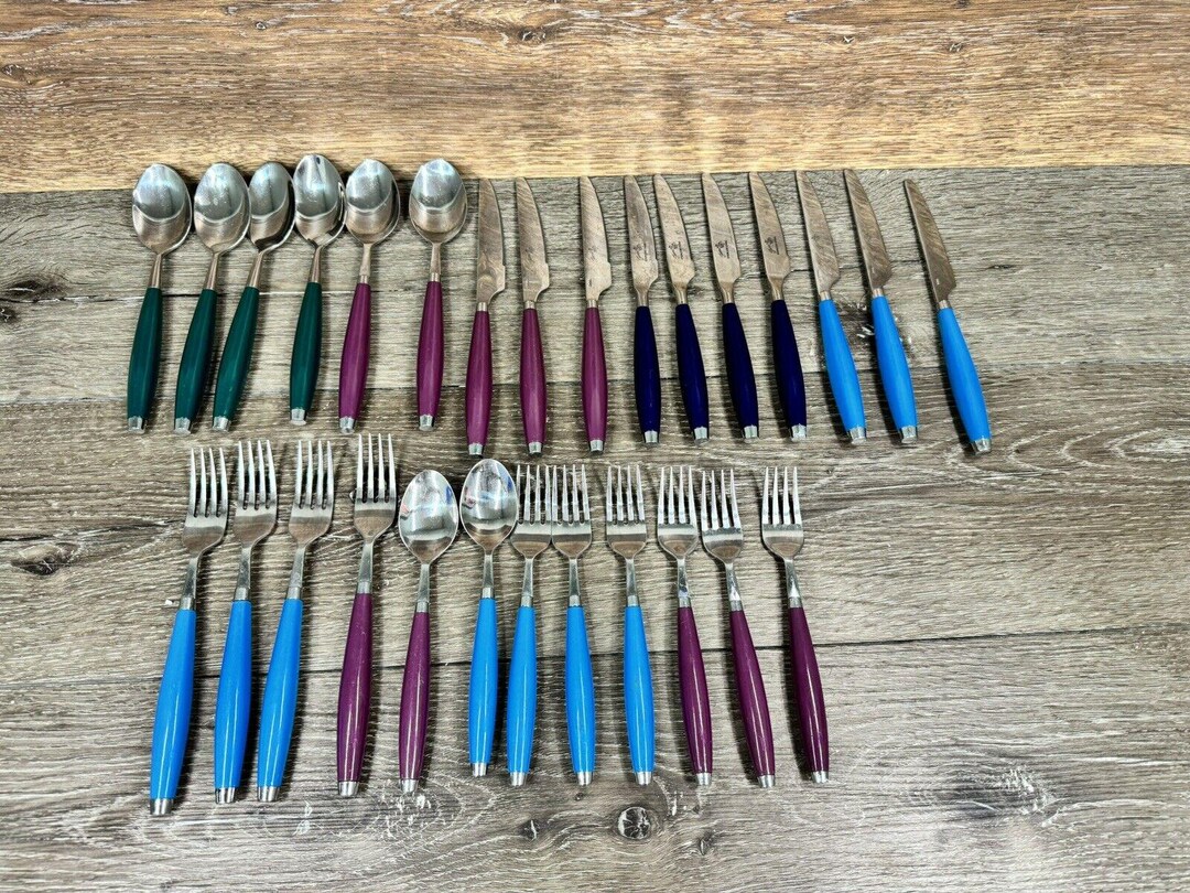 Fiesta Flatware MCM Atomic Blue Silverware Lot of 27 Piece Set - Etsy