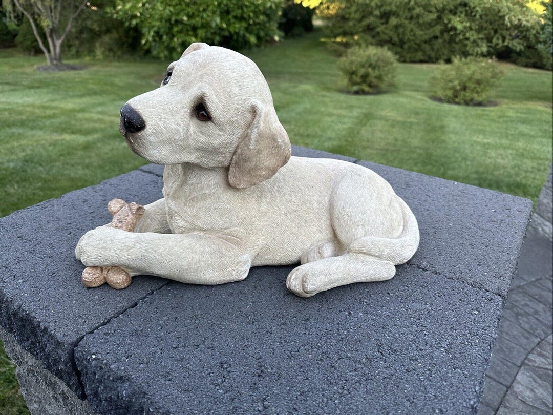 Vintage 80s Sandicast 17 Yellow Labrador Puppy Sculpture Realistic ...