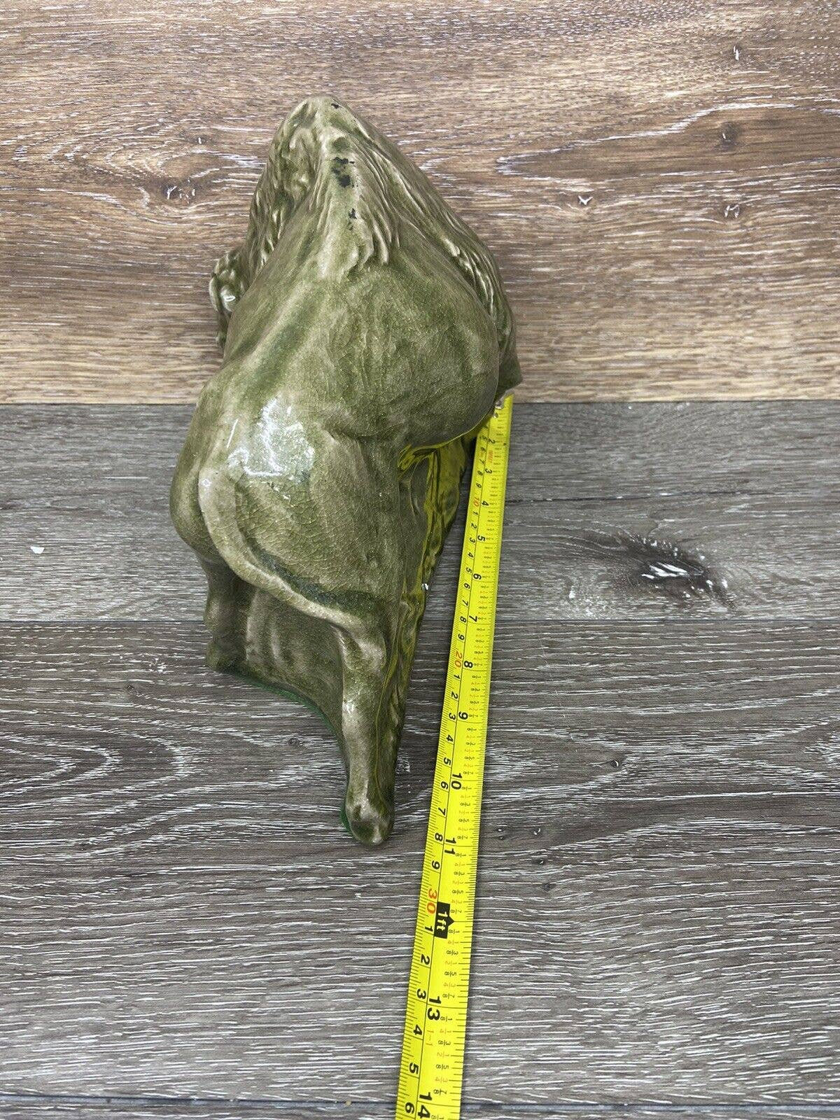 VTG Ceramic Bison Buffalo Figurine Glazed Green Ceramic Home - Etsy