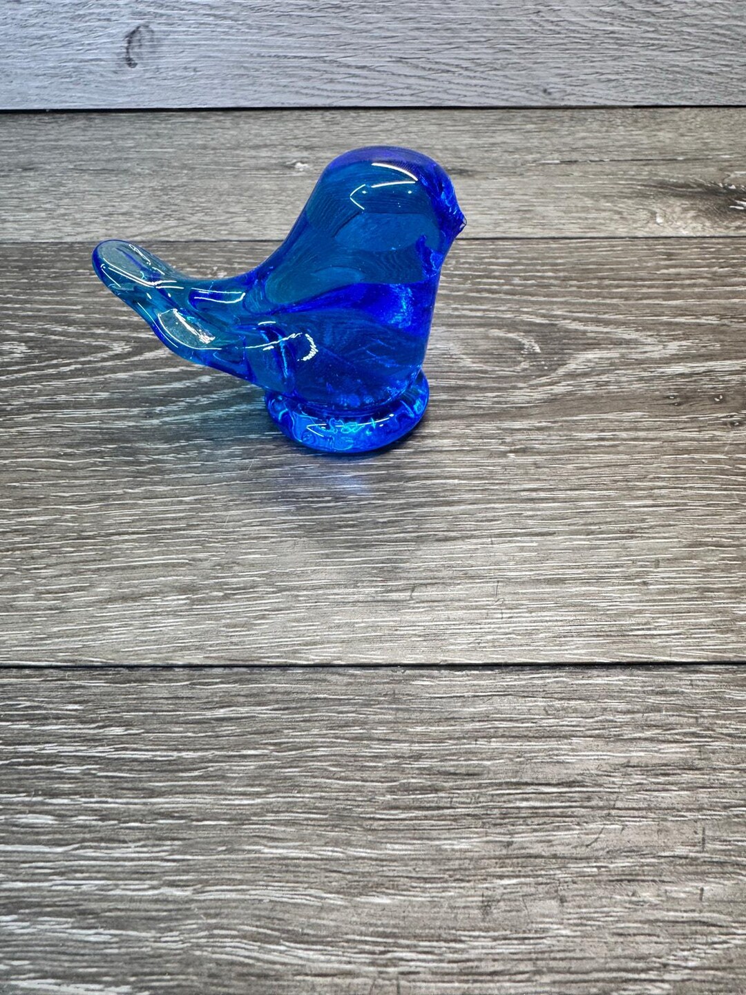 Vintage 1993 LEO WARD Bluebird of Happiness Art Glass Bird Figurine ...