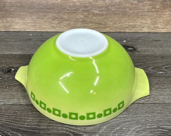 Vintage Pyrex Cinderella Mixing Bowl Green Dots and Squares 444, 4 ...