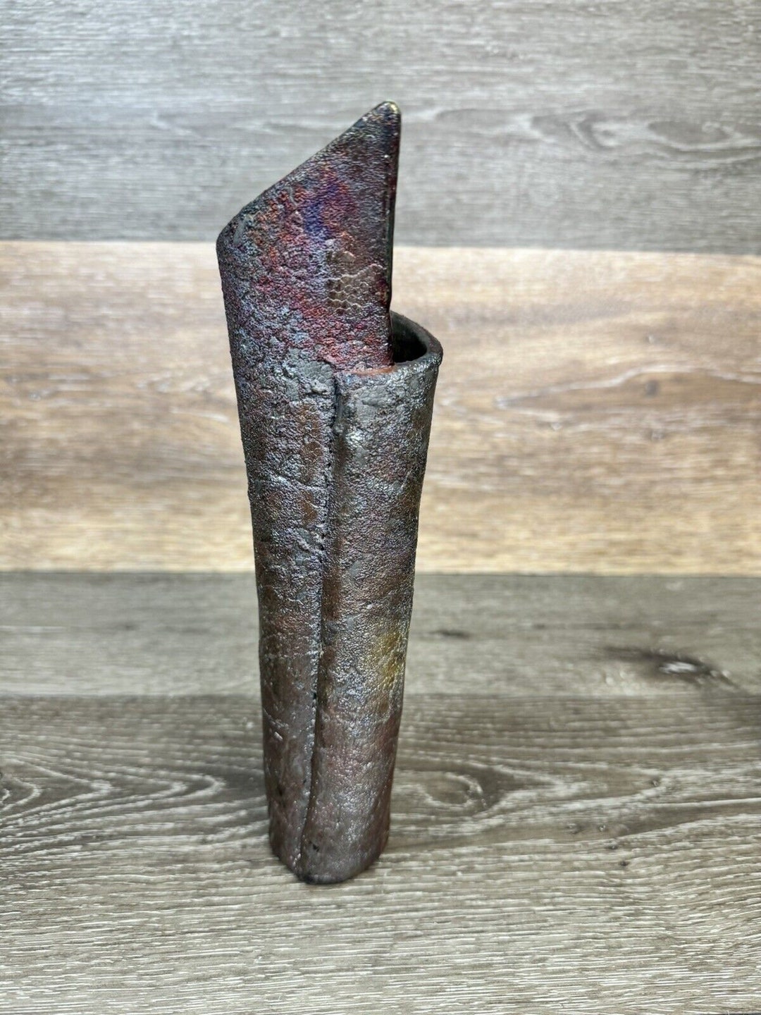 Raku Pottery Vase 10” Rustic Texture Art Pottery Vase - Etsy