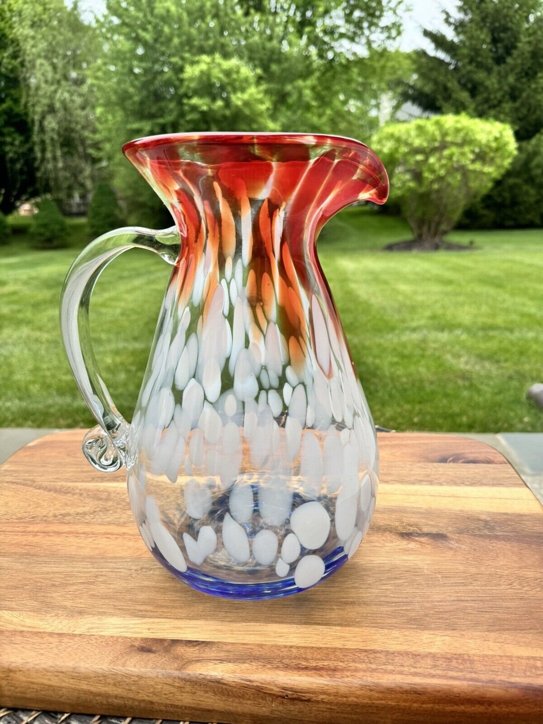 Limited Edition Blenko Confetti Art Glass Water Carafe Pitcher 10.75 ...