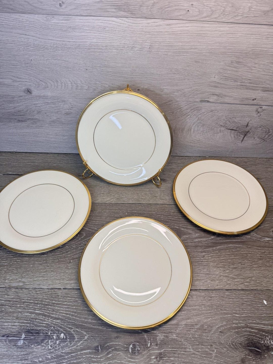 Lenox Eternal Ivory Gold Trim 8-1/8” Salad Plates Usa~set of 4 - Etsy
