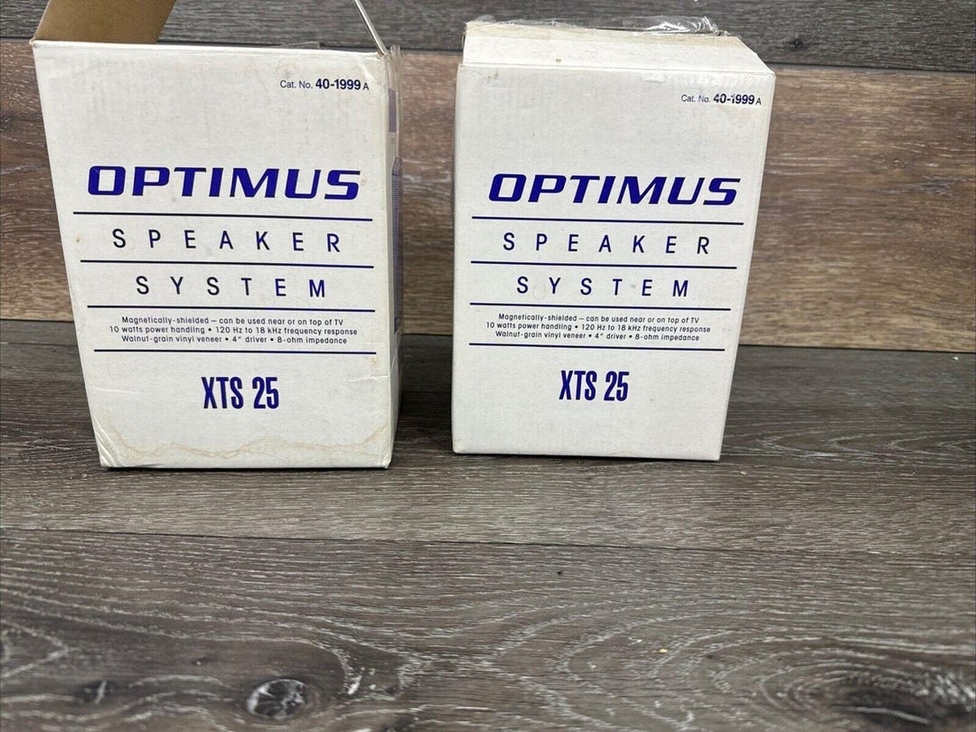 Pair of Vintage Optimus XTS-25 Bookshelf Speakers 10 Watts 8 Ohm Walnut Grain - Etsy