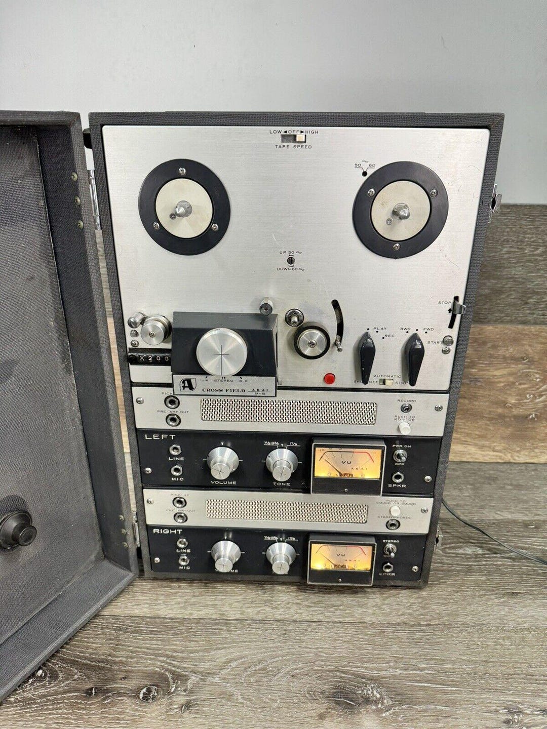 Vintage Akai M8 M-8 Reel to Reel Powers on Lights up Rotate not Tested ...