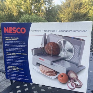 Nesco FS-120T Food Slicer With Tilt Stand Cast Aluminum Body 6.75” Blade - Etsy