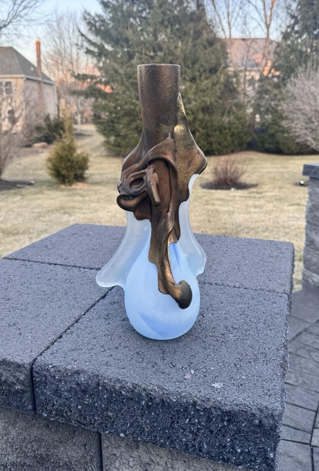 Filip Ravert Romanian Glass Copper Sculptural Mid-century Modern Art ...