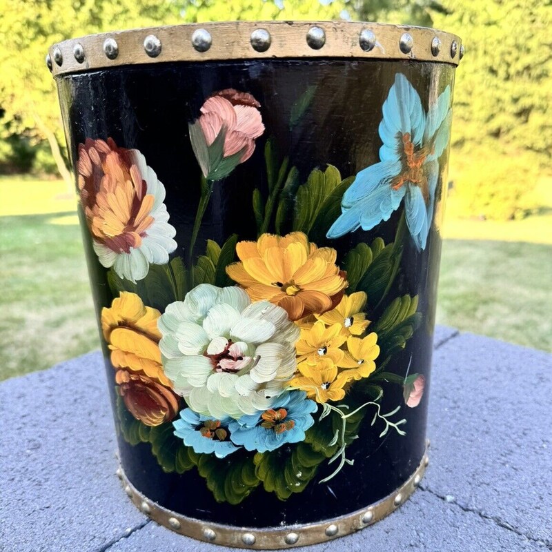 Painted Trash Can - Etsy