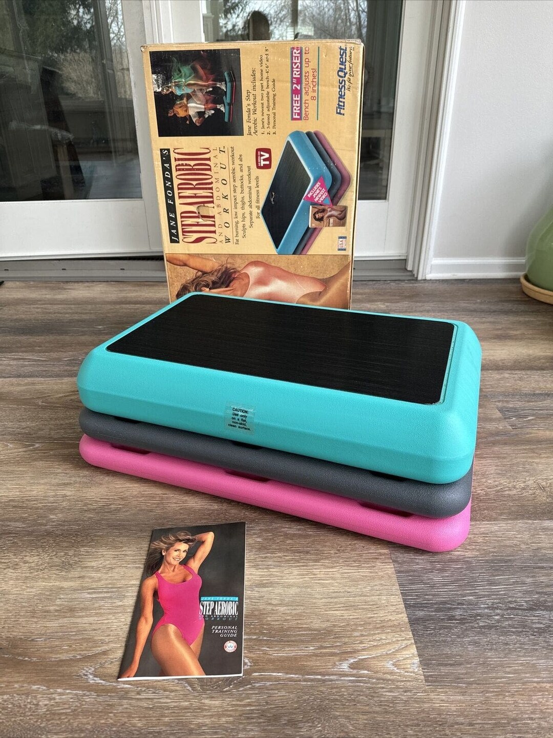 Vintage JANE FONDA 3 Tier Step Aerobic & Abdominal Workout in Box - No ...