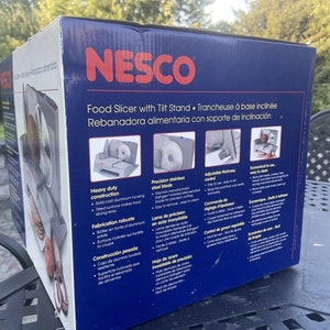 Nesco FS-120T Food Slicer With Tilt Stand Cast Aluminum Body 6.75 ...