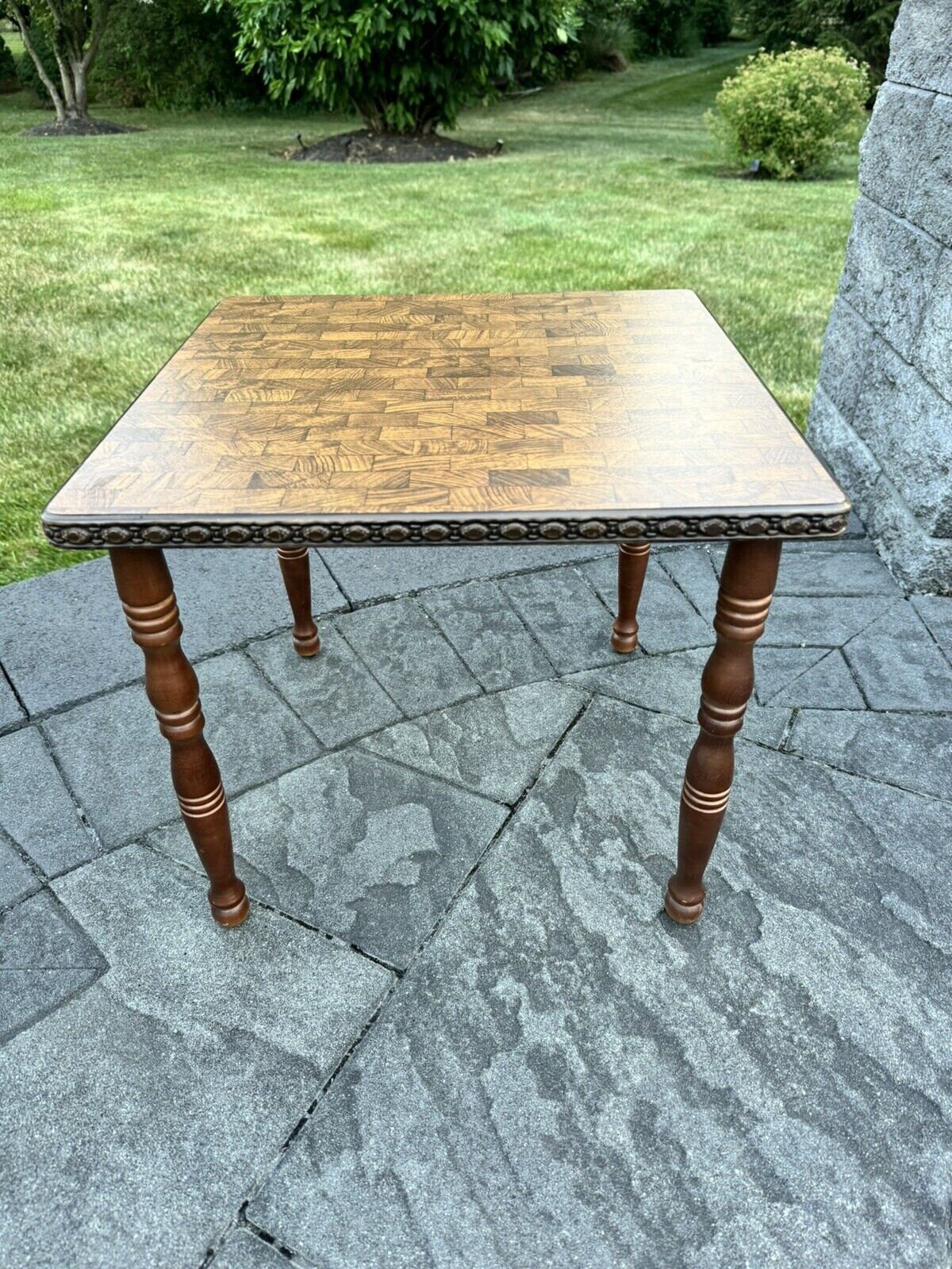 Vintage Staking Club Table Wooden Legs and Formica Top W 18 X H 16” - Etsy