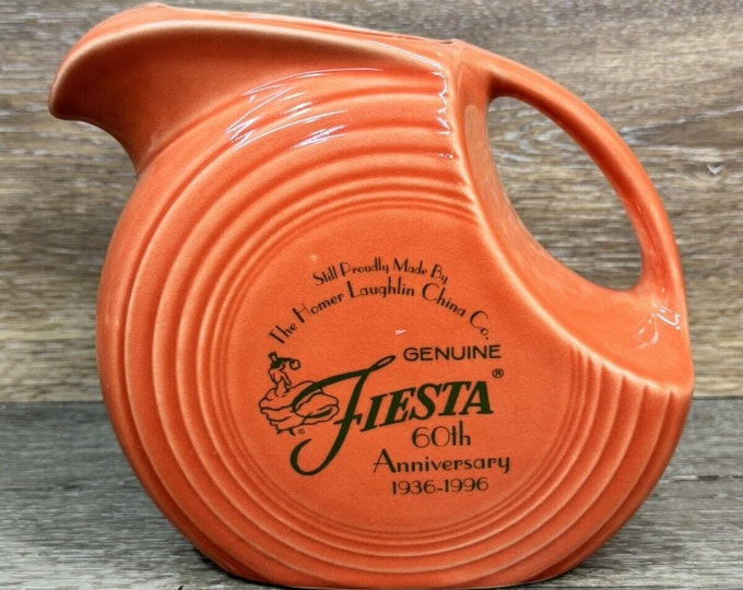 Vintage Fiestaware Orange 60th Anniversary Persimmon Disc Pitcher ...