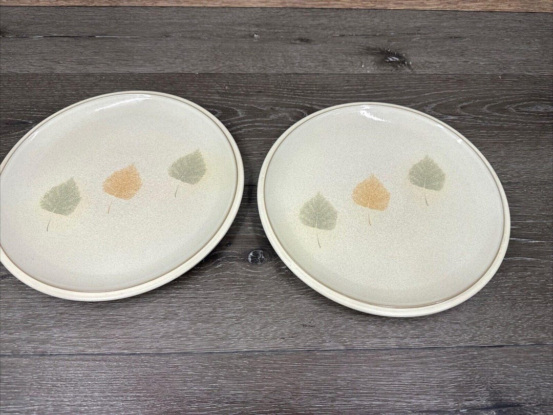 Vintage Denby England ENERGY LEAF Dinner Plates 10 1/2 set of 2 - Etsy