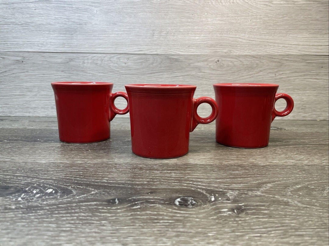 Fiesta Fiestaware Scarlet Red Mug O Ring Handle Homer Laughlin HLC Usa ...
