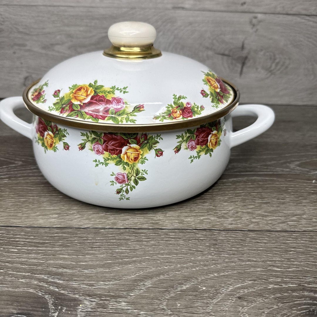 Royal Albert Old Country Roses 3 Qt Casserole Prinz Metal Enamel ...