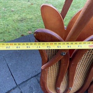 Vintage Wood and Cane Magazine Rack Holder Tulip Flower Shaped ...