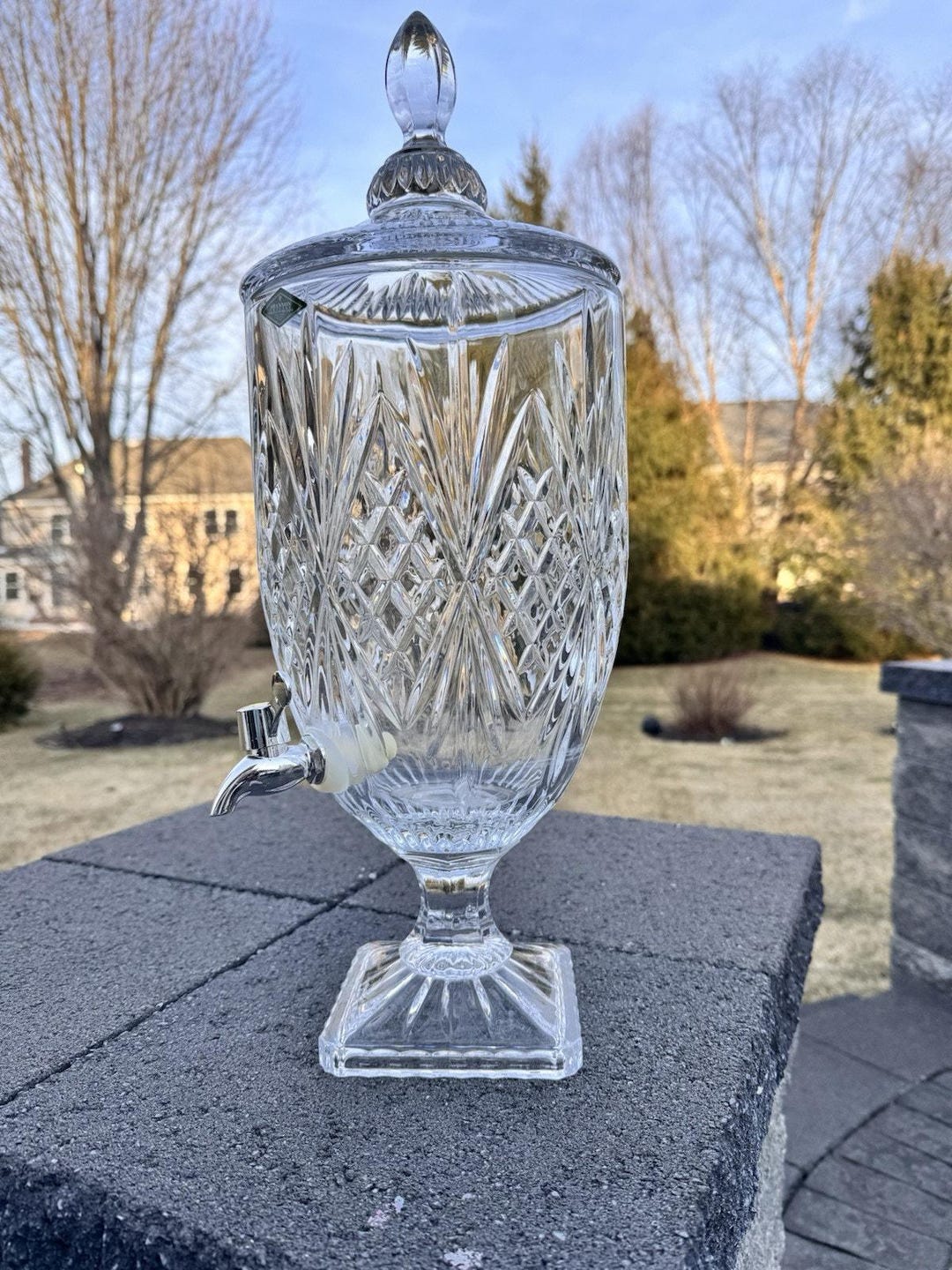 Godinger Iced Beverage Dispenser Dublin Crystal Collection - 1 Gallon ...