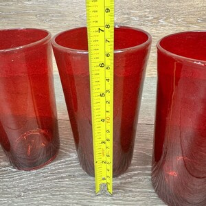 Vintage Hand Blown Ruby Red Bubble Glass Tumblers 6.25” ~set of 5 - Etsy