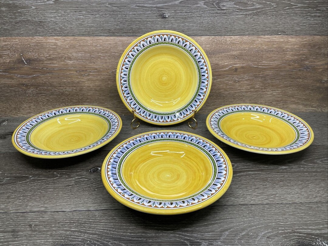 Grazia Deruta Italian Pottery Pasta Bowls 9 5/8 Set of 4 Made in Italy ...