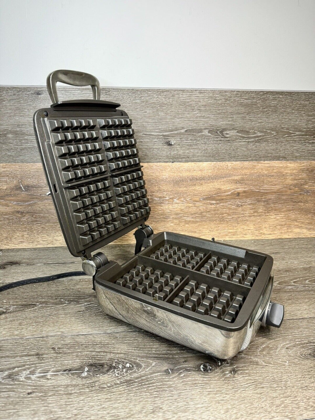 All Clad Waffler 4 Stainless Steel Belgian Style Waffle Maker Machine 7 ...