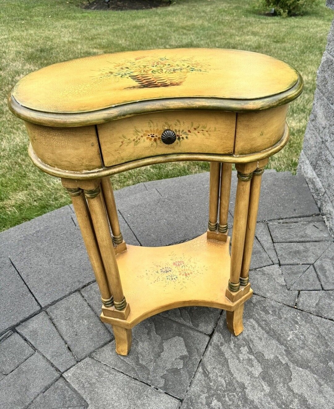 Vintage French Style Hand Painted Accent Table H28xl21xd14 - Etsy
