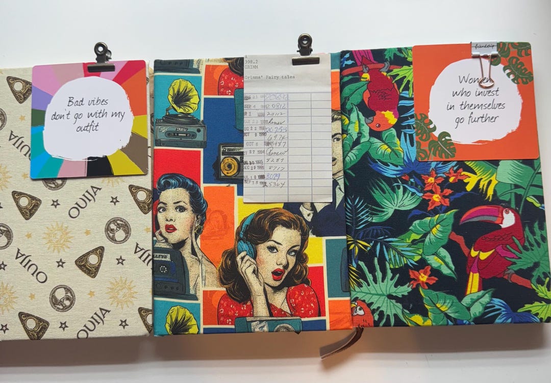 Fabric-covered Embellished Journal Handmade 8x5.5x1 - Etsy