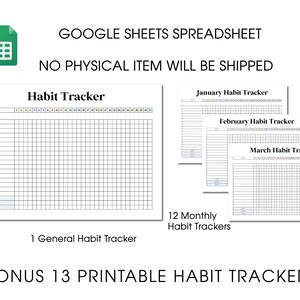 2023 Habit Tracker for Google Sheets, Daily Planner, Goal Tracker ...