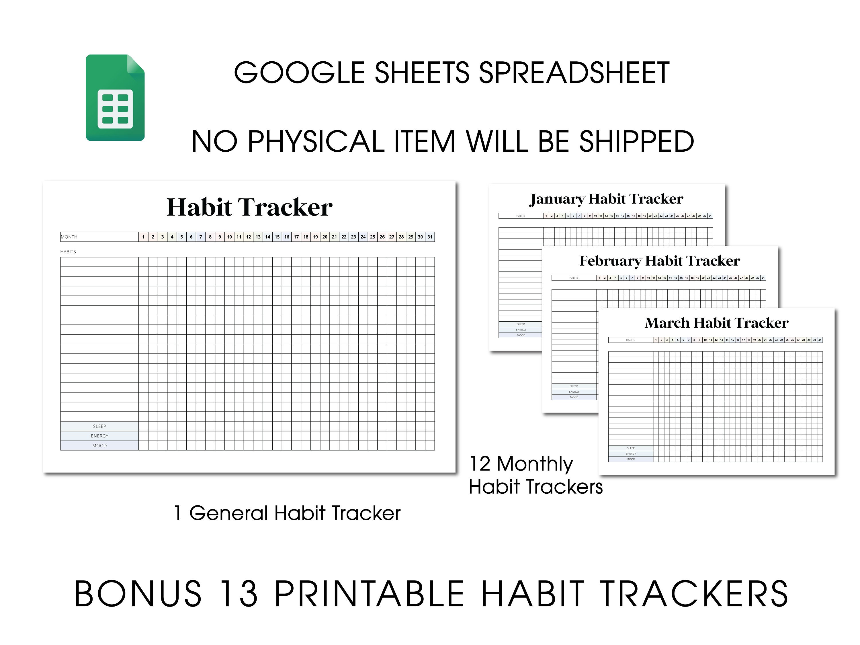 2023 Habit Tracker for Google Sheets, Daily Planner, Goal Tracker ...