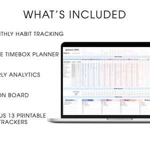 2023 Habit Tracker for Google Sheets, Daily Planner, Goal Tracker ...