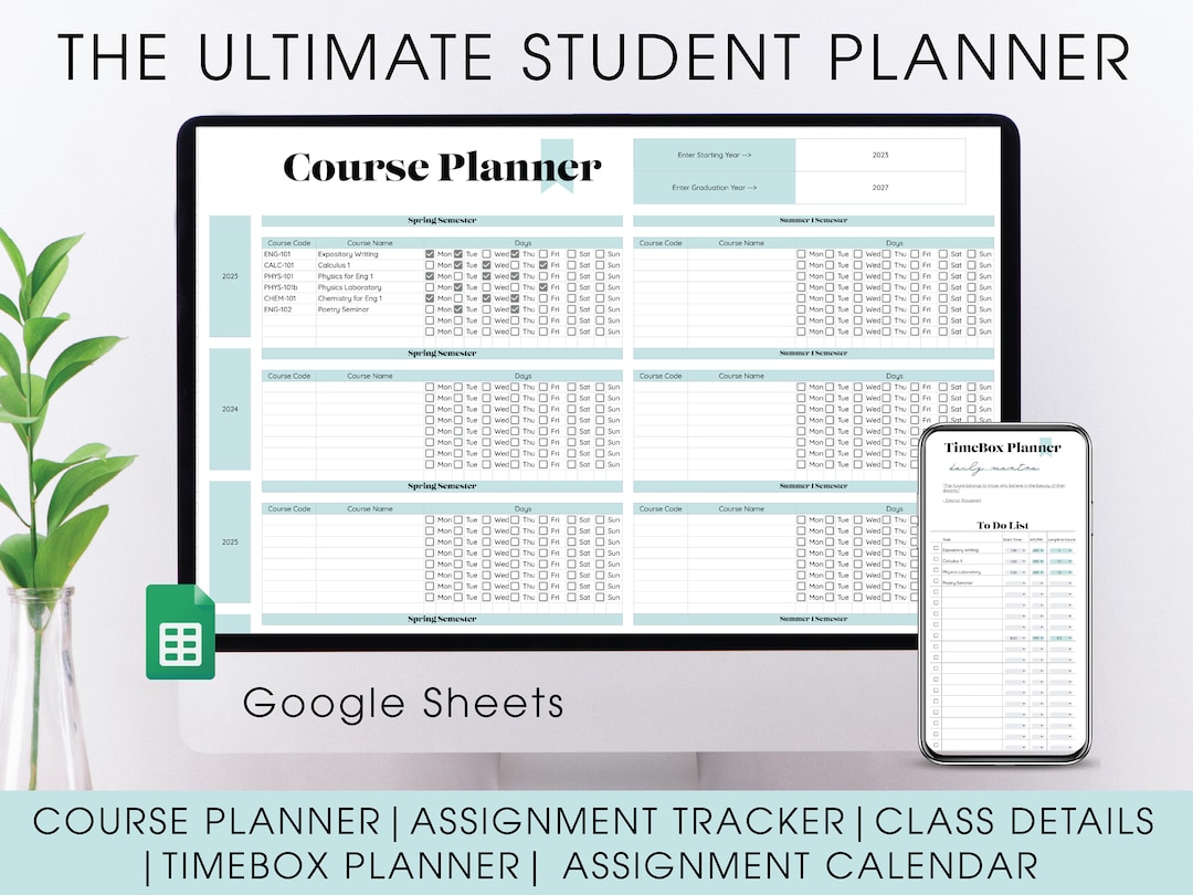 Academic Planner Digital Planner College Planner Good Study Habits ...