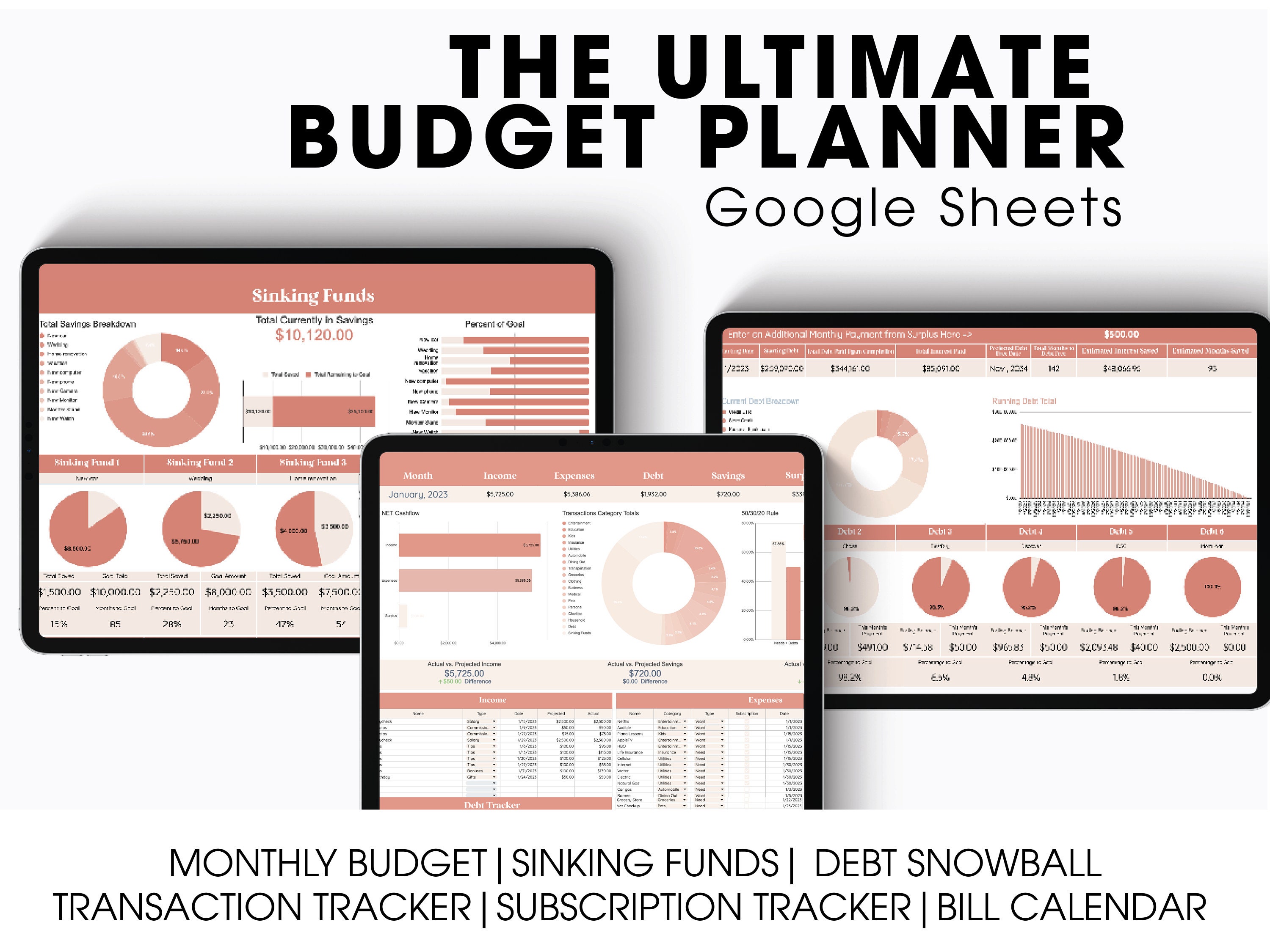 Budget Planner, Budget Spreadsheet, Expense Tracker, Debt Tracker ...