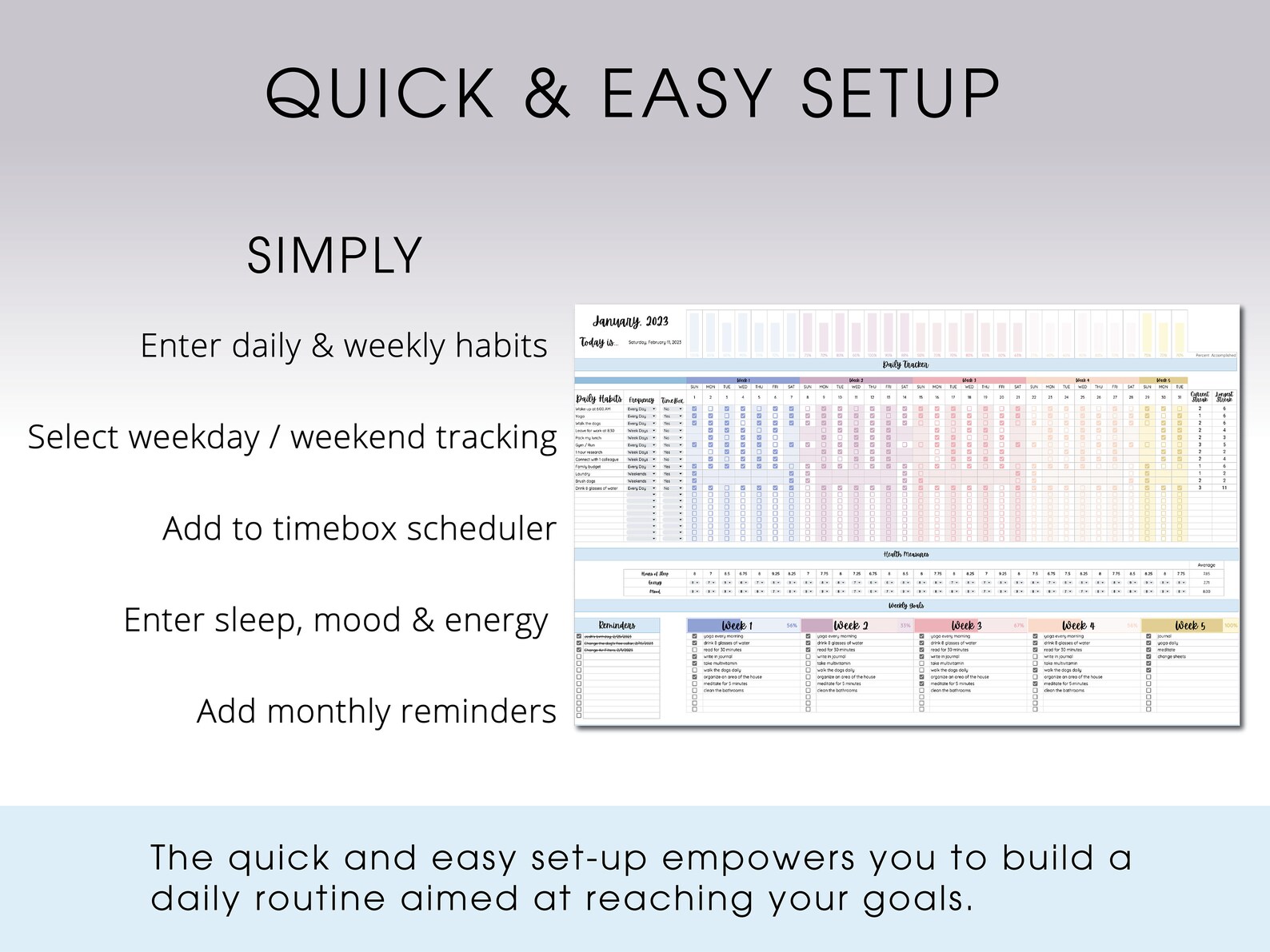 Smart Goals Habit Tracker Vision Board for Healthy Habits Goal Setting ...