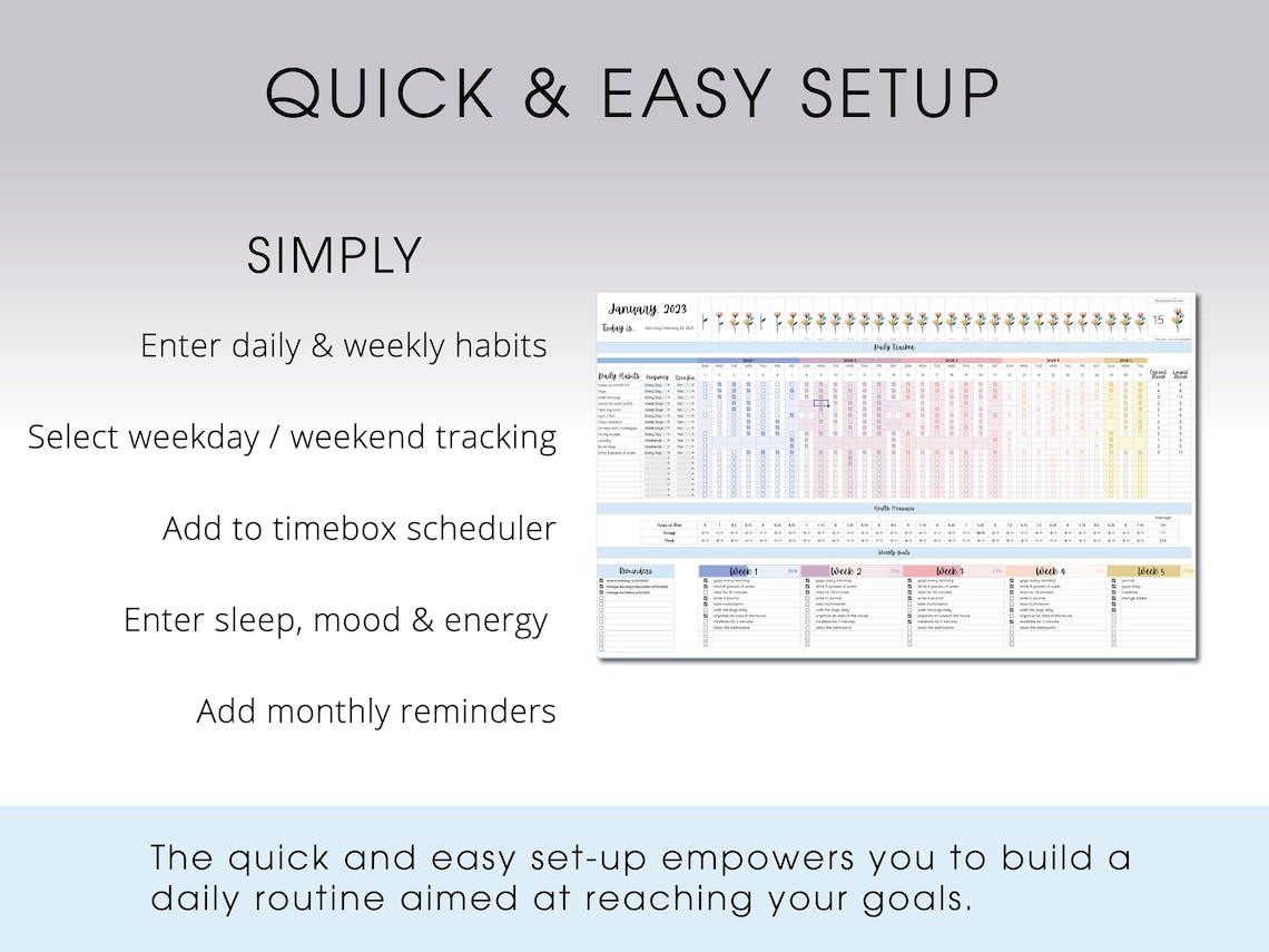 Smart Goals Habit Tracker Vision Board for Healthy Habits Goal - Etsy