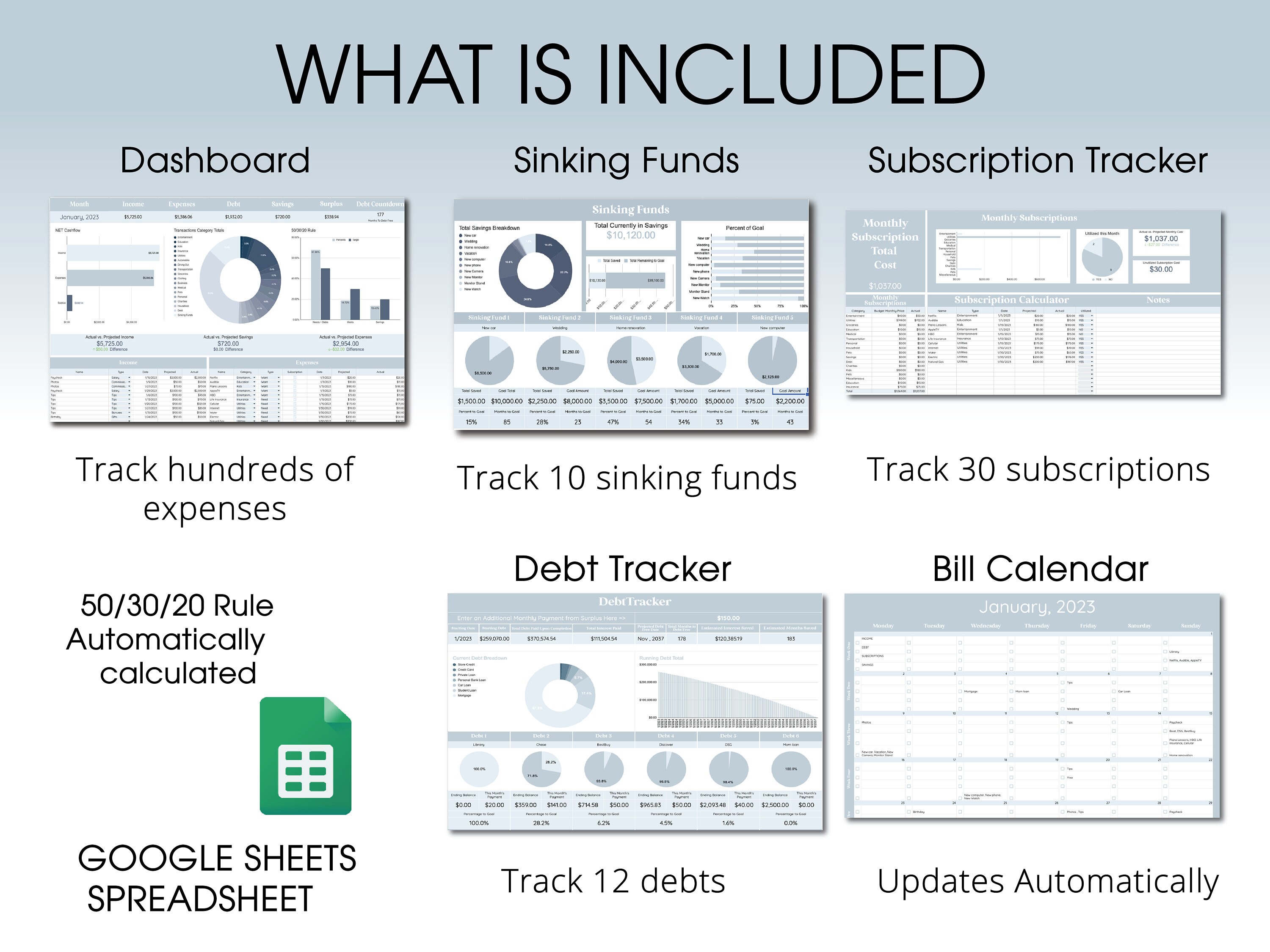 Budget Planner, Budget Spreadsheet, Expense Tracker, Debt Tracker ...