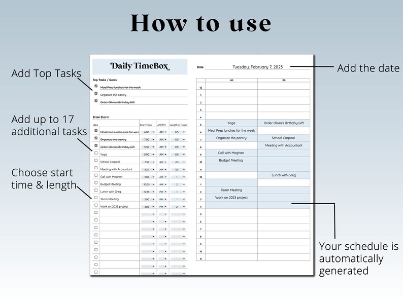 Timebox Planner, Daily Planner, Daily Schedule, Agile Planner, Time ...