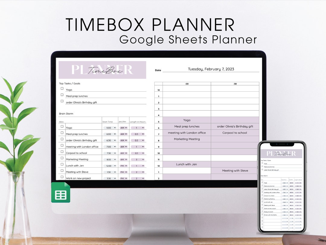 Time Boxing Daily Planner Digital Planner for Agile Daily Schedule Time ...
