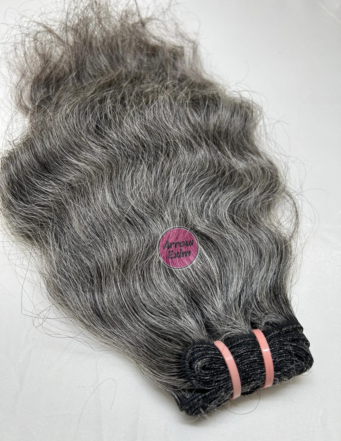 Natural Grey Curly Virgin Human Hair Extensions Pure Gray Hair Double ...