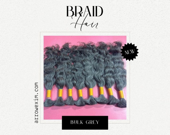 16-inch 4A Afro Curly Human Hair Ponytail Wig - Gray Salt & Pepper ...