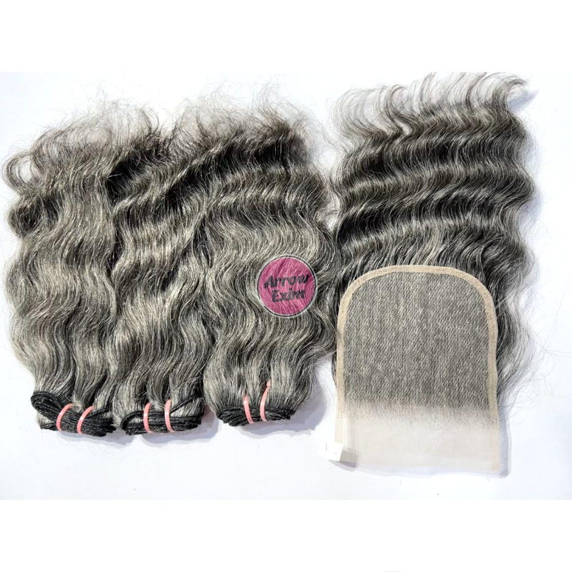 Natural Raw Unprocessed Gray Wavy Human Hair Extensions Bundles With ...